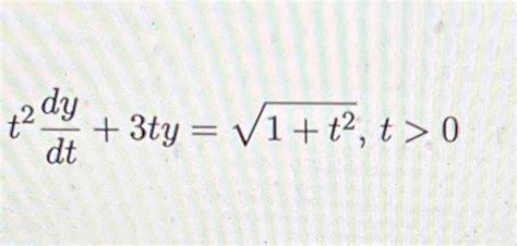 Solved For Each Of The Following First Order Linear