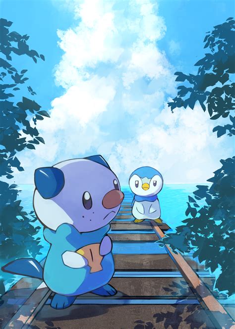 Gara Qbeuxvii22 Oshawott Piplup Nintendo Pokemon Absurdres