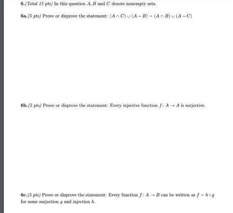 Solved 6 Total 15 Pts In This Question A B And C Denote Chegg Com