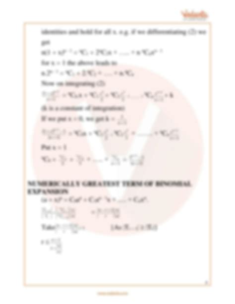SOLUTION Jee Main 2023 Binomial Theorem And Its Simple Applications Revision Notes Free Pdf