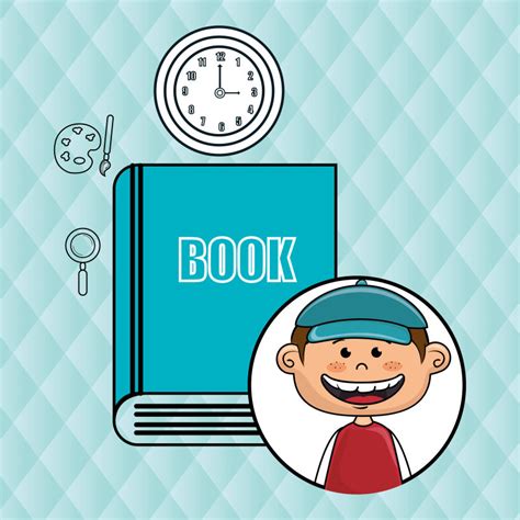 戴帽子的卡通小男孩矢量插图图片 小男孩和蓝色课本矢量卡通插图素材 高清图片 摄影照片 寻图免费打包下载