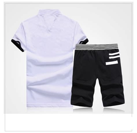 Badu Bg Мъжки ежедневни летни спортни екипи комплект къс ръкав и къси панталони Черен Сив