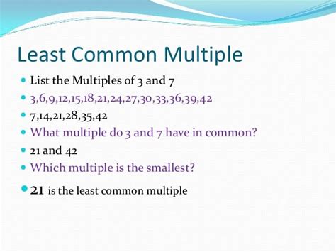 Greatest Common Factor And Least Common Multiple