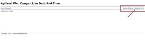 membuat aplikasi web live date and time dengan html dan js belajar