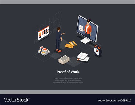 Blockchain Technology Proof Of Work Pow Systems Vector Image