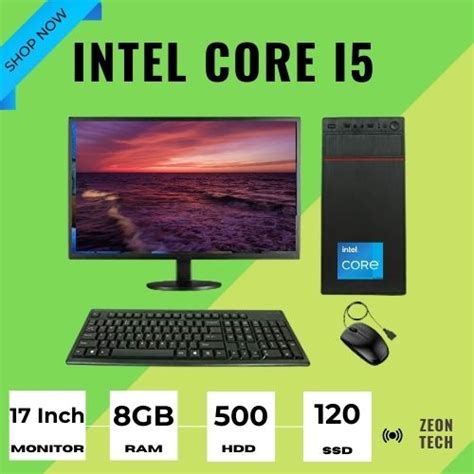 Full New Desktop 2025 With Intel Core I5 Processor 8gb Ram 120gb Ssd 500gb Hdd 19inch Monitor
