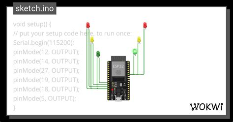 Traffic Signal Wokwi Esp32 Stm32 Arduino Simulator