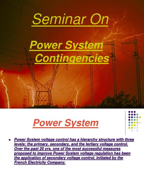 Power System Contingencies Pdf Electric Power Transmission Electric Power System
