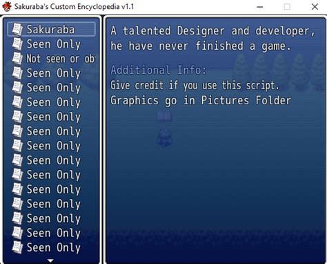 encyclopedia with pictures script rpg maker forums