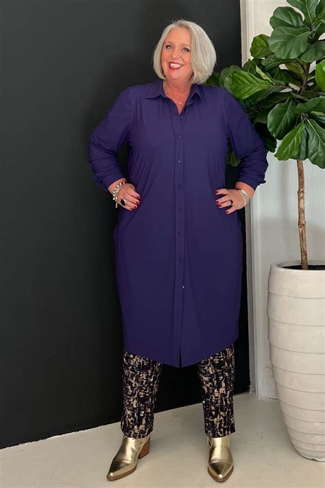 Online Plusbasics Blouse Dress Ls Deep Purple Shop Gratis Verzending