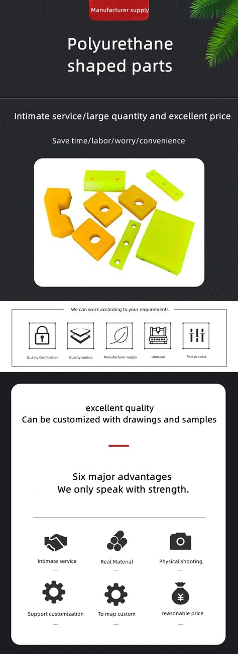High Quality Custom Polyurethane Molding Mould Wear Resistant Plastic Product Processing