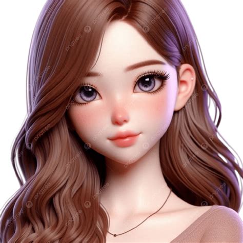 Anime Girl With Brown Hair And Blue Eyes Png Png Anime
