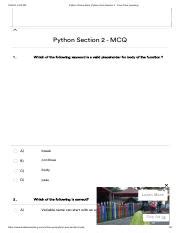 Python Online Quiz Python Quiz Section 2 Free Time Learning Pdf 1