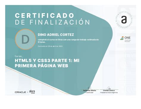 dino adriel cortez curso html5 y css3 parte 1 mi primera página web alura pdf