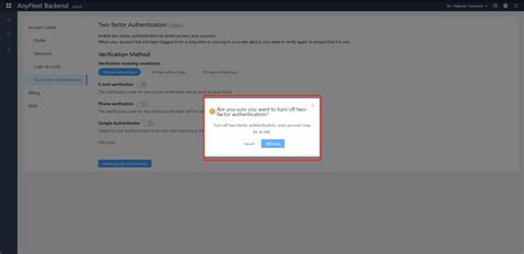 Two Factor Authentication Anyfleet