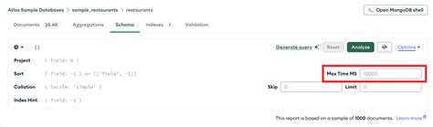 Adjust Maximum Time For Query Operations Mongodb Compass
