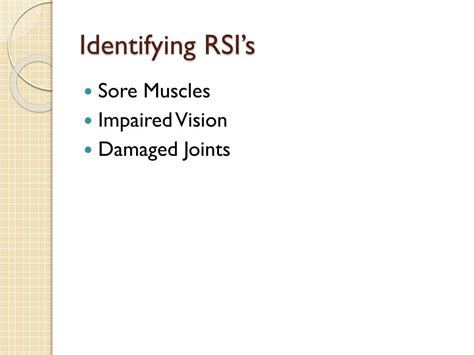 PPT Reducing Repetitive Strain Injuries RSIs In The Workplace PowerPoint Presentation ID