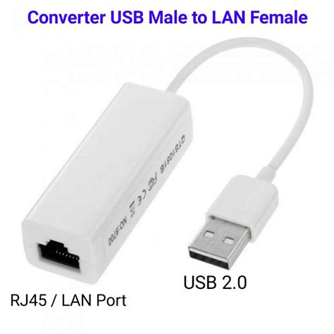 Jual Converter USB Male To LAN Female USB 2 0 Ethernet Adapter Shopee Indonesia