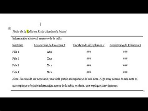 Tablas En Word En Apa Normas Apa Sexta Edición 2019 Youtube
