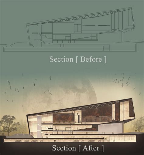 Architectural Section Presentation Behance