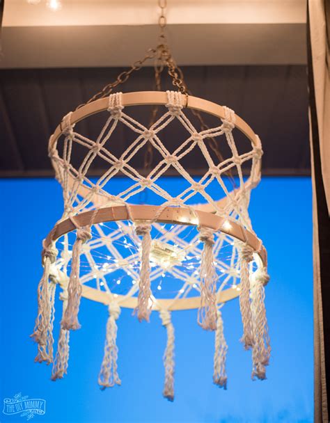Make A DIY Macrame Boho Chandelier With Fairy Lights