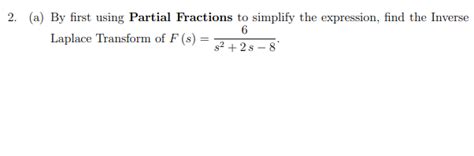 solved 2 a by first using partial fractions to simplify