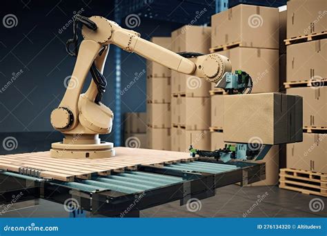 Palletizing Robot Lifting And Placing Goods Onto Pallets With Speed And Precision Stock