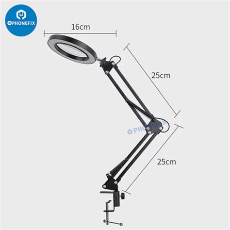 Hd 30x Magnifying Glass Desk Lamp With Metal Clip Stand