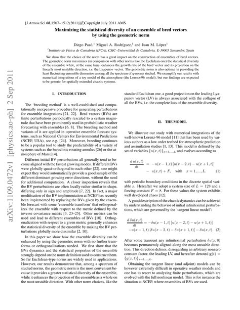 Pdf Maximizing The Statistical Diversity Of An Ensemble Of Bred