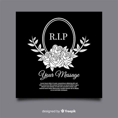 장례식 카드 템플릿 프리미엄 벡터