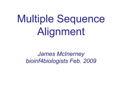 Clustal W Multiple Sequence Alignment Pptx