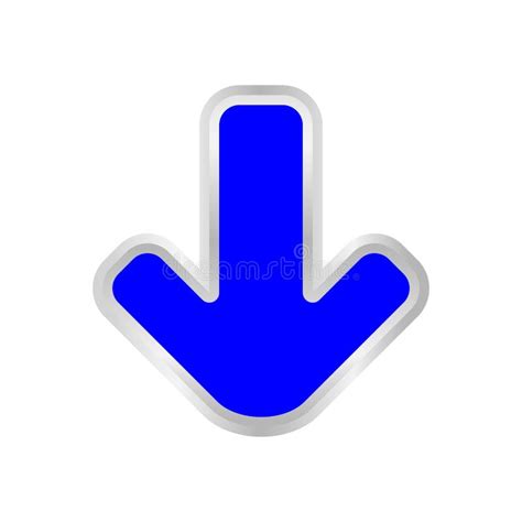 Flecha Azul Apuntando Hacia Abajo Aislado Sobre Clip De Fondo Blanco