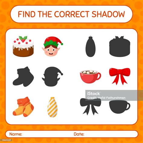 크리스마스 아이콘으로 올바른 그림자 게임을 찾을 수 있습니다 유치원 어린이용 워크시트 어린이 활동 시트 검색에 대한 스톡 벡터 아트 및 기타 이미지 Istock