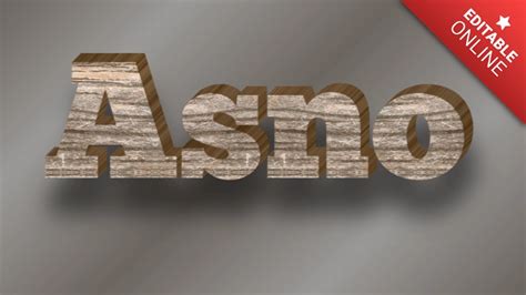 Asno 3d Wood Texture Text Effect Generator