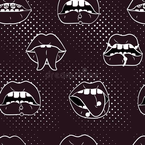 Pop Art Style Comic Seamless Pattern Composition With Lips Stock Vector Illustration Of Label