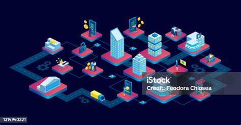 온라인 서비스 건강 관리 은행 소매 운송 및 공장 네트워크를 갖춘 현대 도시의 벡터 연결에 대한 스톡 벡터 아트 및 기타 이미지 연결 컴퓨터 네트워크 교환 Istock