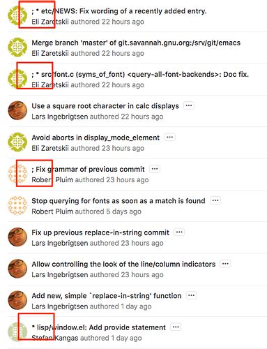Emacs 源码的 Commit Message 头部特殊符号是不是有规范？ Emacs General Emacs China