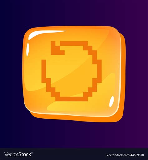 Update Glossy Ui Button With Pixelated Icon Vector Image