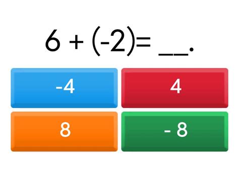 Adding Integers Quiz