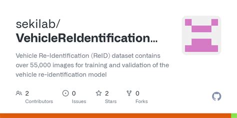 Github Sekilabvehiclereidentificationdataset Vehicle Re Identification Reid Dataset