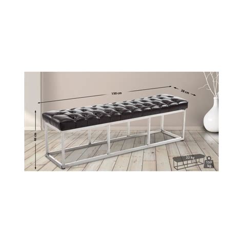 Sitzbank Mit Edelstahlgestell Ploster Aus Kunstleder Braun Amun