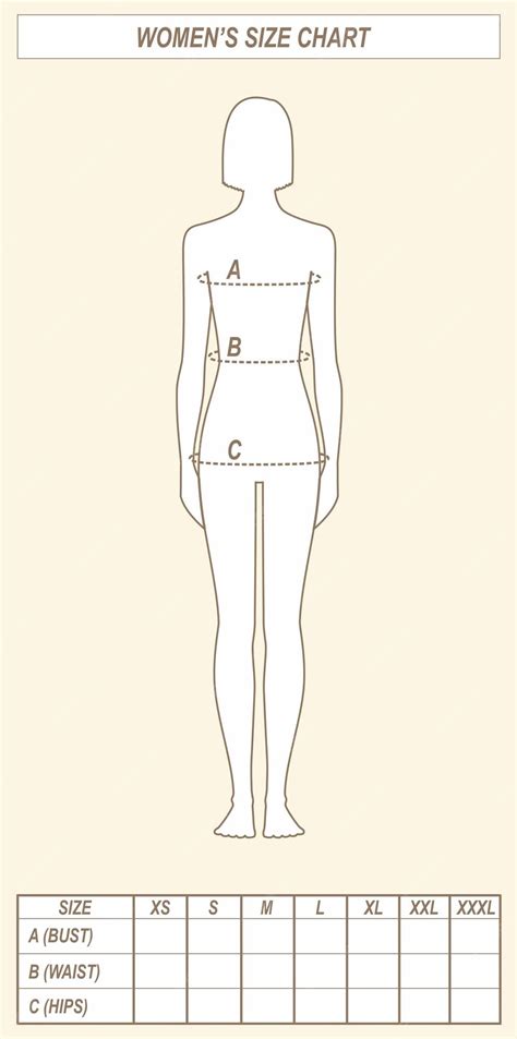 Premium Vector Womens Size Chart Female Figure With Body Measurements