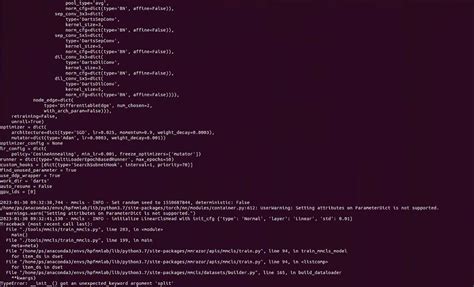 [bug]typeerror init got an unexpected keyword arguement split