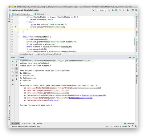 [java 2j] building a simple calculator using try catch to gracefully