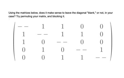 Using The Matrices Below Does It Make Sense To Leave Chegg Com