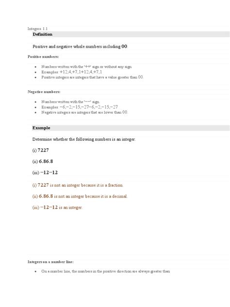Integers Pdf Numbers Mathematical Notation