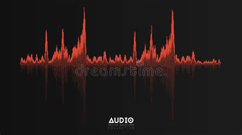 Vector 3d Echo Audio Wavefrom Spectrum Abstract Music Waves Oscillation Graph Stock Vector