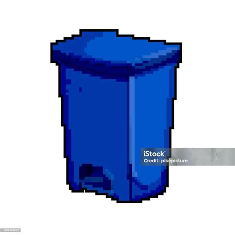 컨테이너 쓰레기통 쓰레기 게임 픽셀 아트 벡터 일러스트레이션 0명에 대한 스톡 벡터 아트 및 기타 이미지 0명 가득 찬