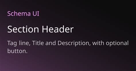 section header schema ui