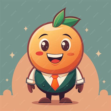 Premium Vector Cartoon Orange Character Wearing A Suit And Tie